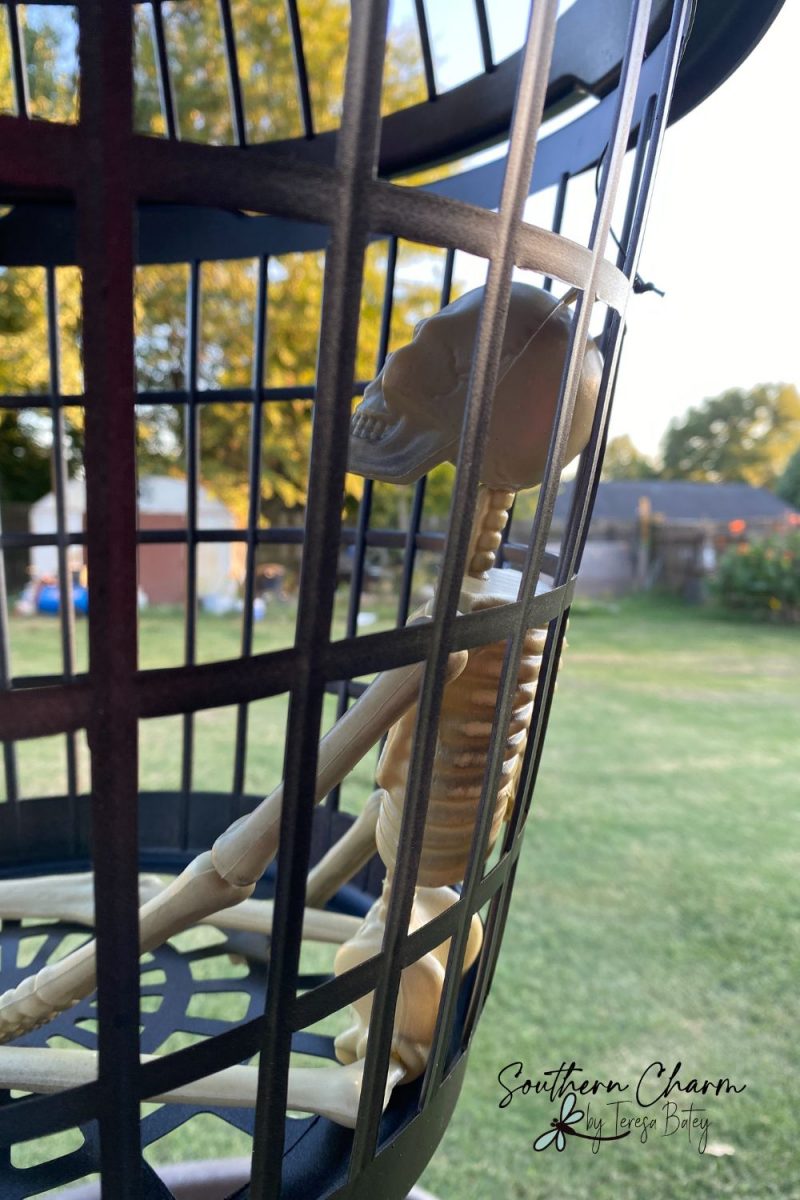 DIY Skeleton Cage For Halloween